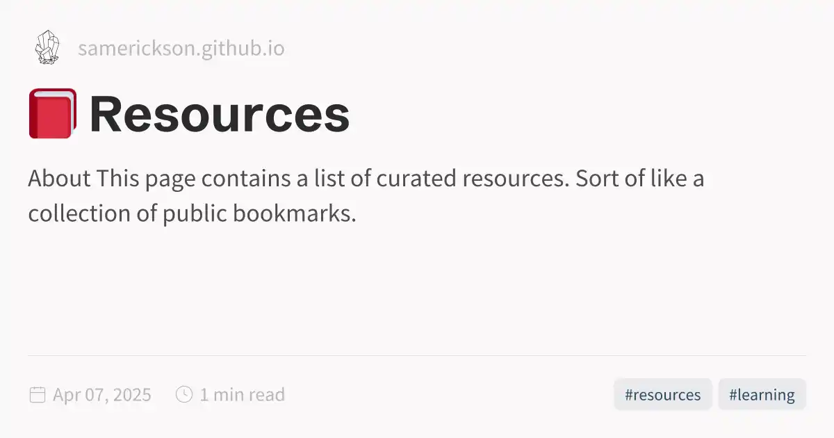 📕 Resources